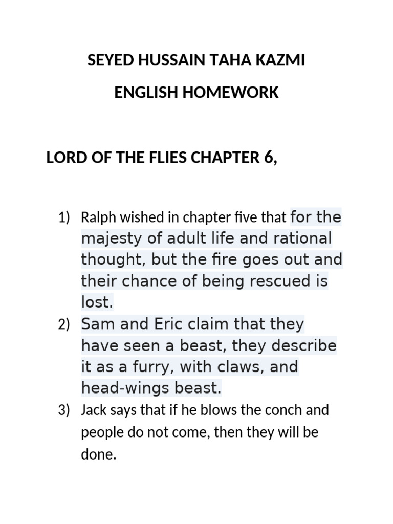 English Homework | PDF