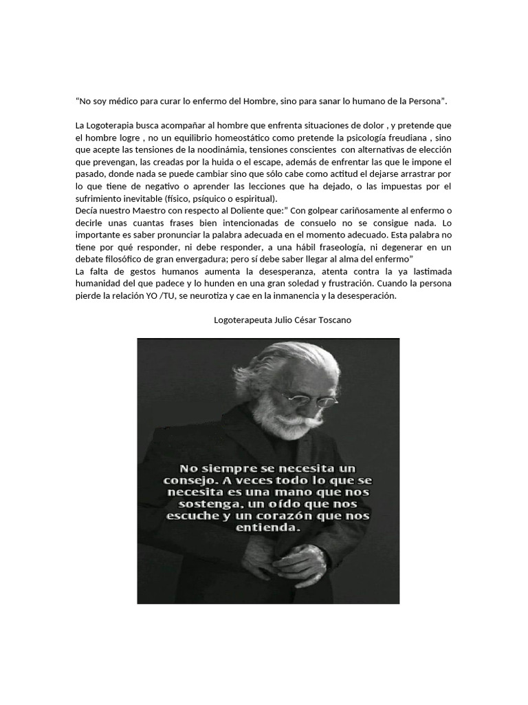 Julio César Toscano Logoterapeuta | PDF