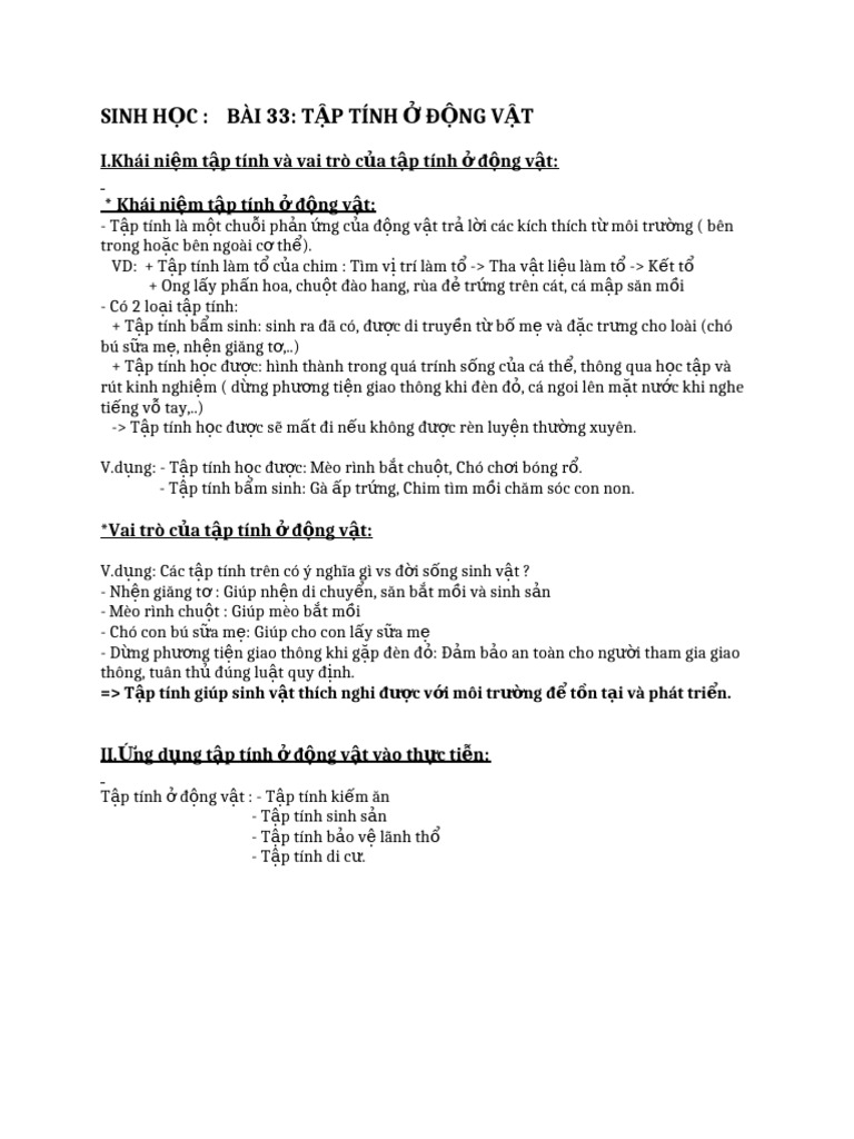 sinh b33. tập tính ở đv | PDF