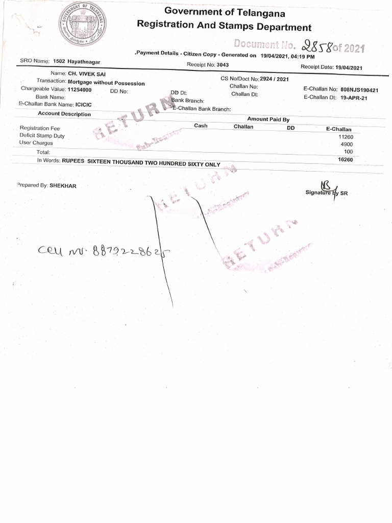 GHMC - Mortgage Deed - DT 17-4-21 | PDF | Mortgage Law | Private Law