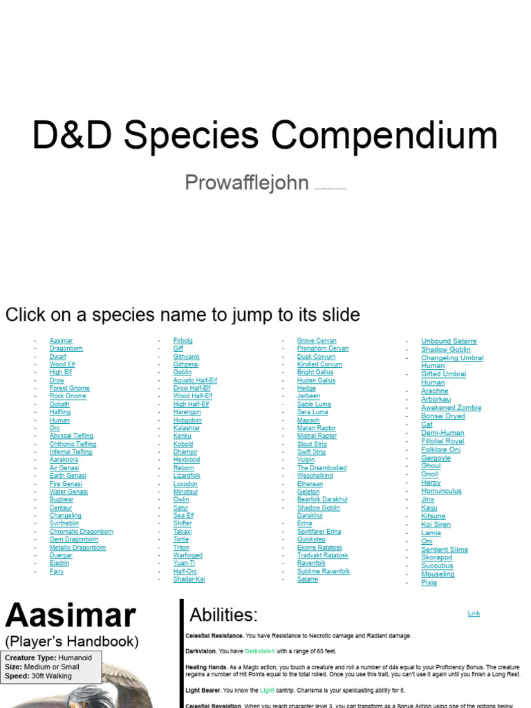 Weschelkind and Pronghorn Cervan Guide | PDF | Fantasy Creatures | D20 ...