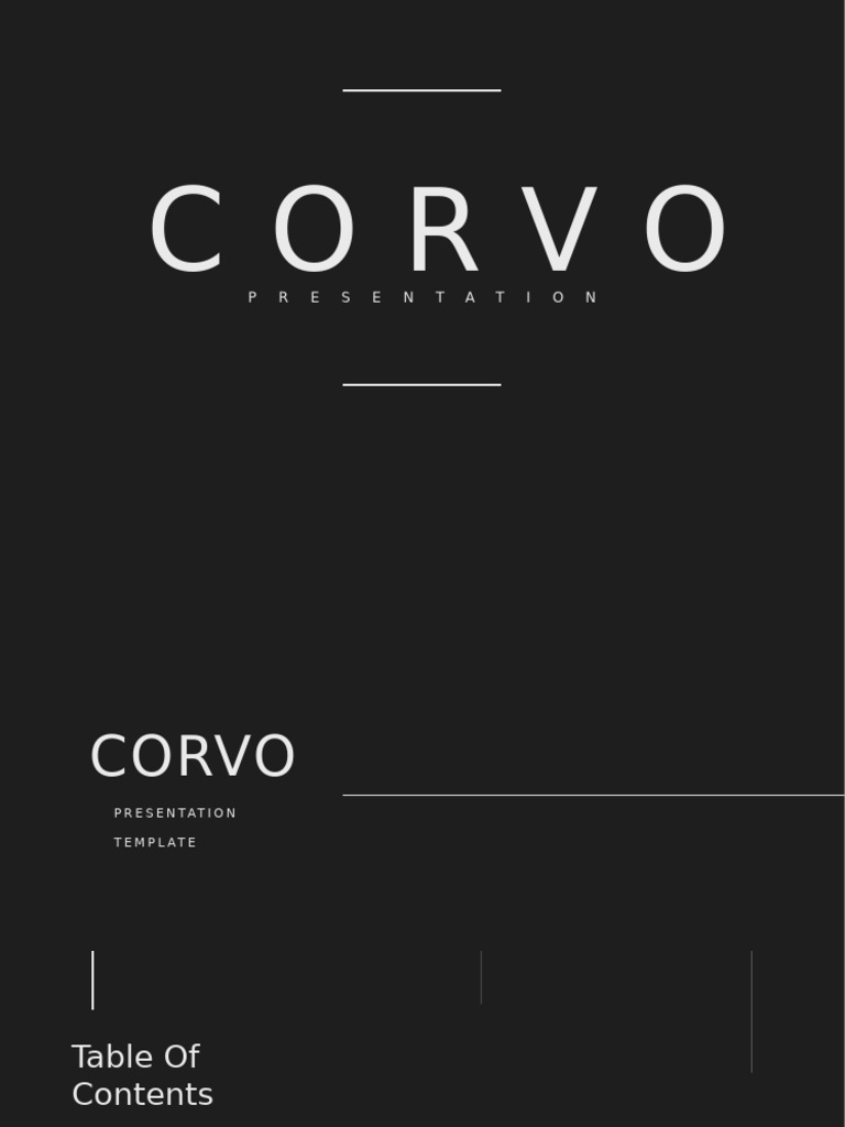 Corvo Dark PowerPoint Template | PDF