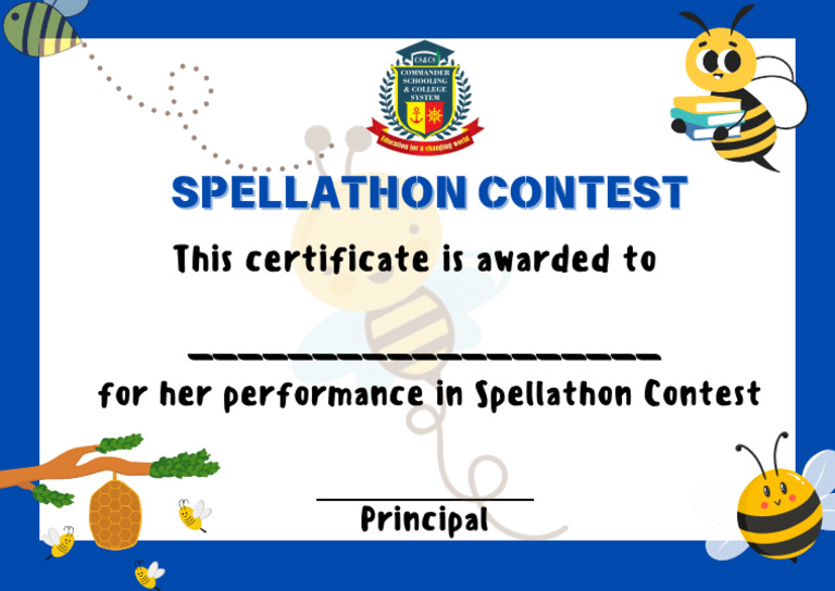 Spelling Bee Certificate | PDF