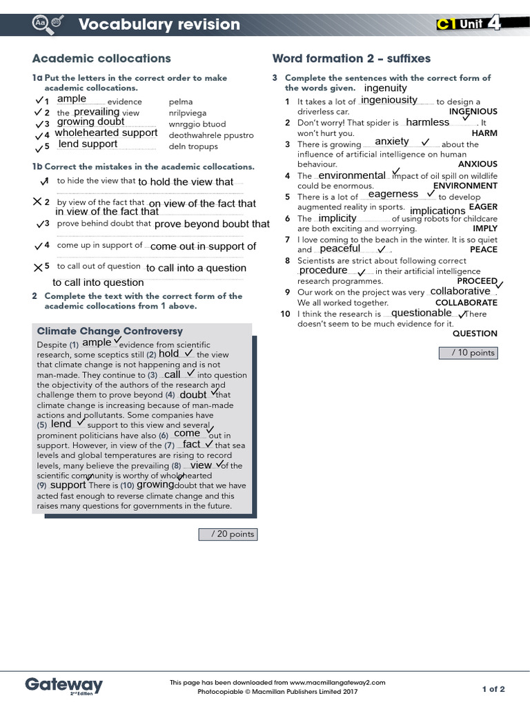 C1 Academic Vocabulary Revision | PDF | Educational Technology