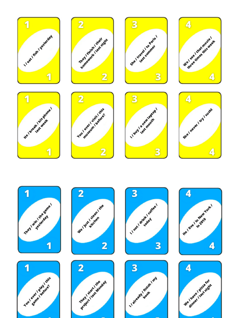 UNO PAST SIMPLE- PRESENT PERFECT | PDF