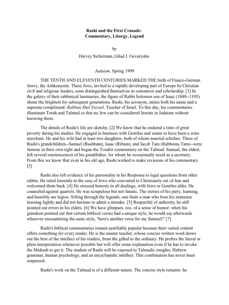 Rashi and The First CrusadeWP | PDF | Talmud | Judaism