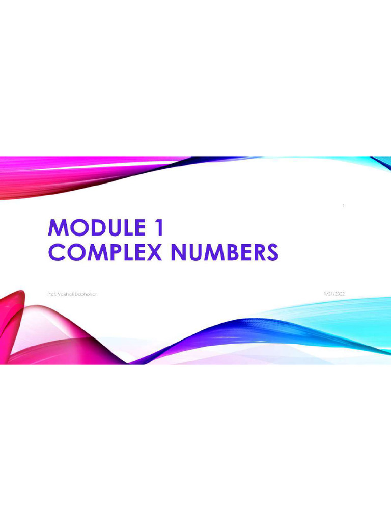 Complex Numbers Engineering Sem 1 | PDF