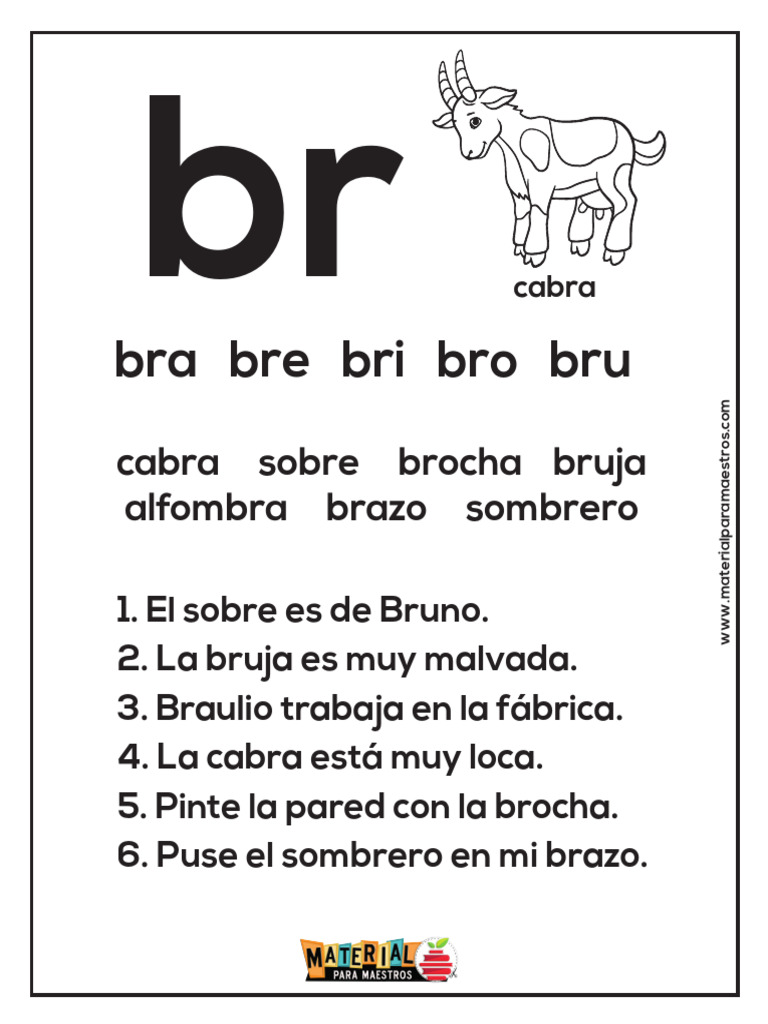 Palabras con "bra" y "bru" en oraciones | PDF