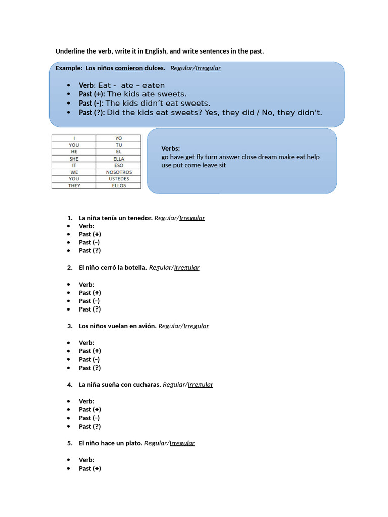 Underline the verb | PDF