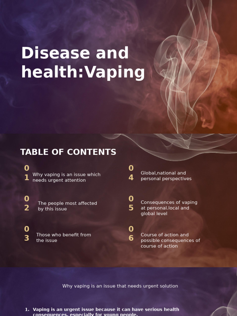 Disease and Health - Vaping | PDF | Electronic Cigarette | Determinants Of Health