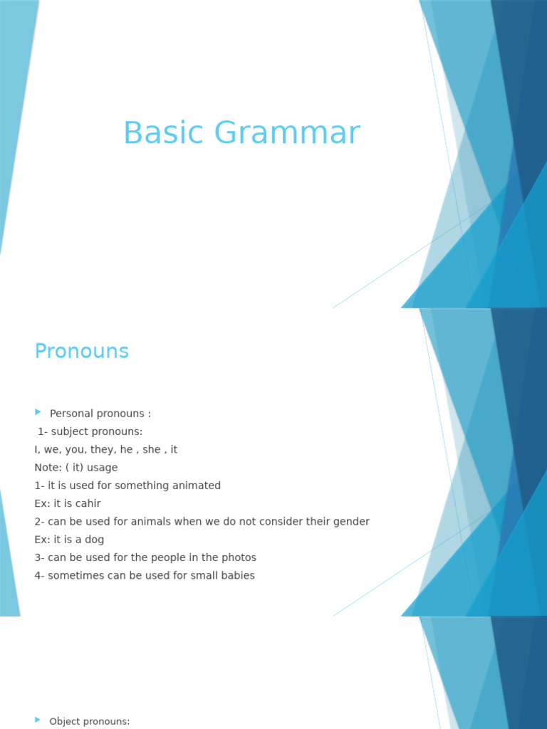 Basic Grammar | PDF