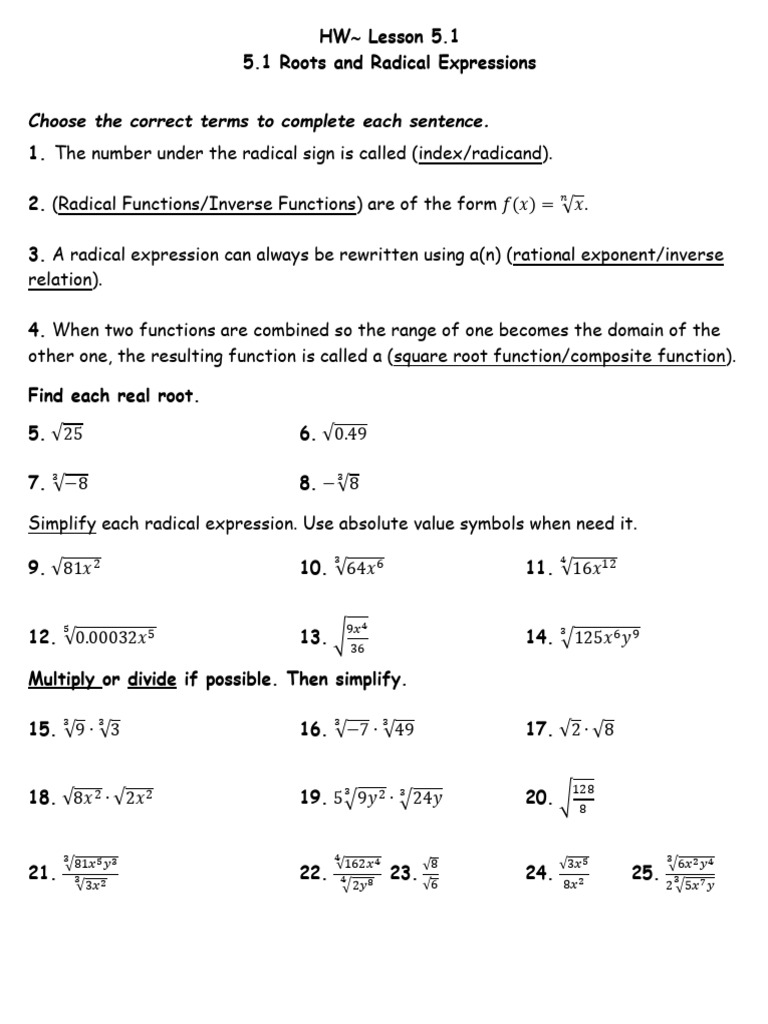 Homework_5.1_Roots_and_Radical_Exp | PDF