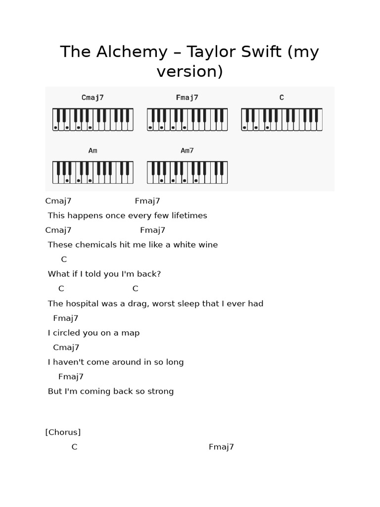 The Alchemy-Taylor Swift (My Version) | PDF | Taylor Swift