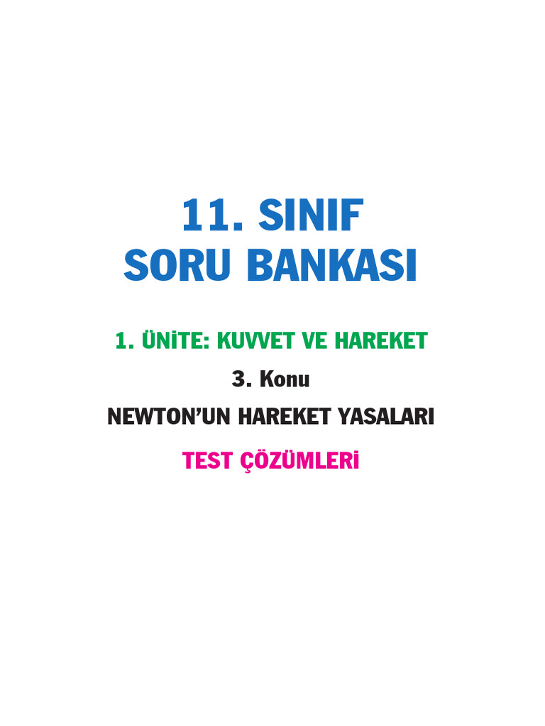 Konu Newton'Un Hareket Yasalari | PDF
