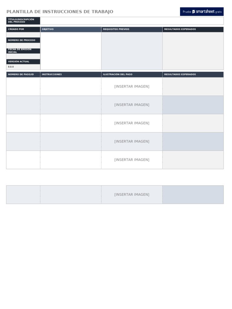 IC Work Instruction Template 9463 - ES | PDF