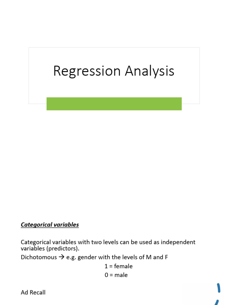 BRM Session 6 Slides | PDF | Categorical Variable | Regression Analysis