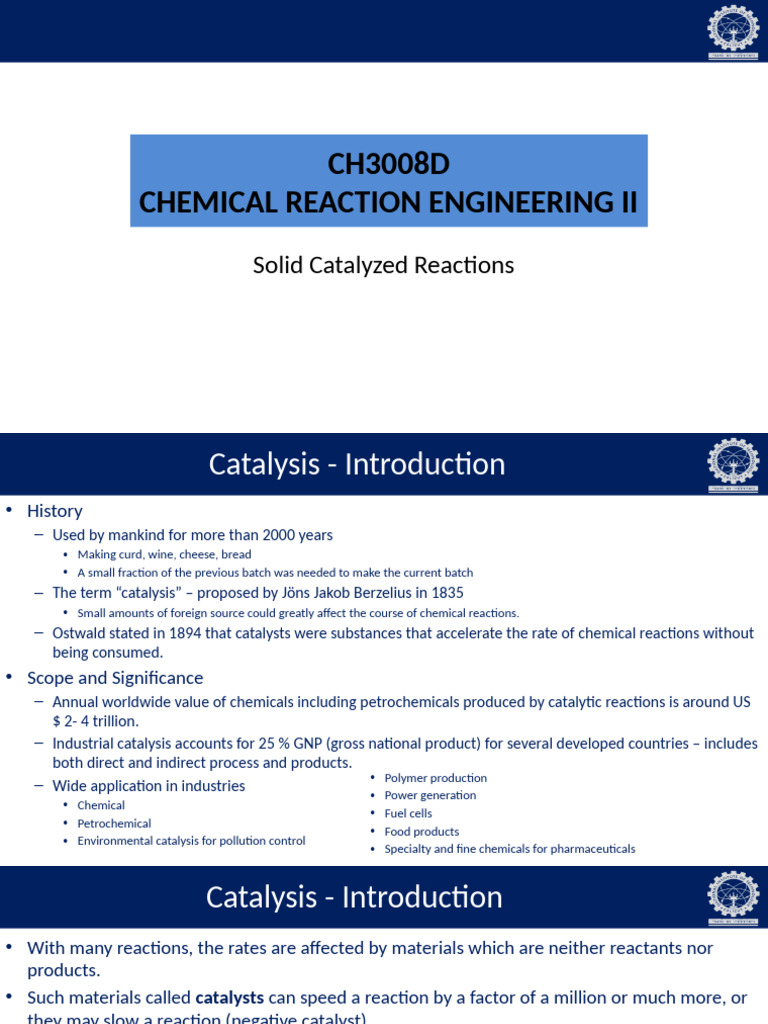 CRE II Solid Catalysis | PDF | Catalysis | Adsorption