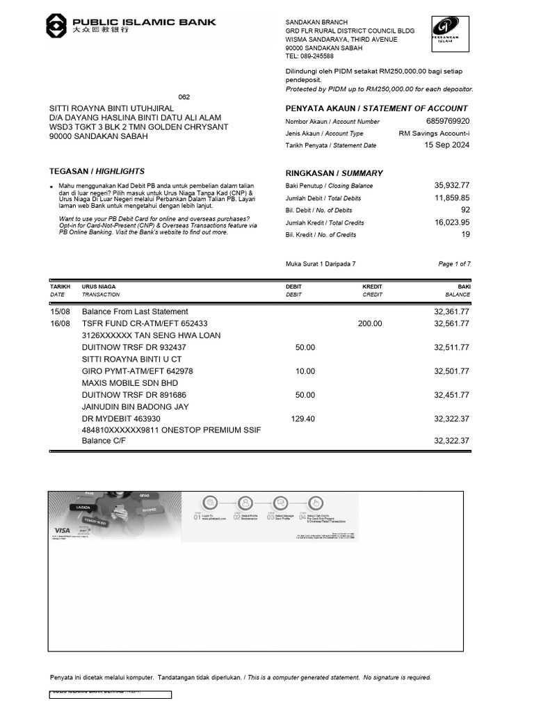EStmtPrintingServlet Feb2024 | PDF | Debits And Credits | Credit Card