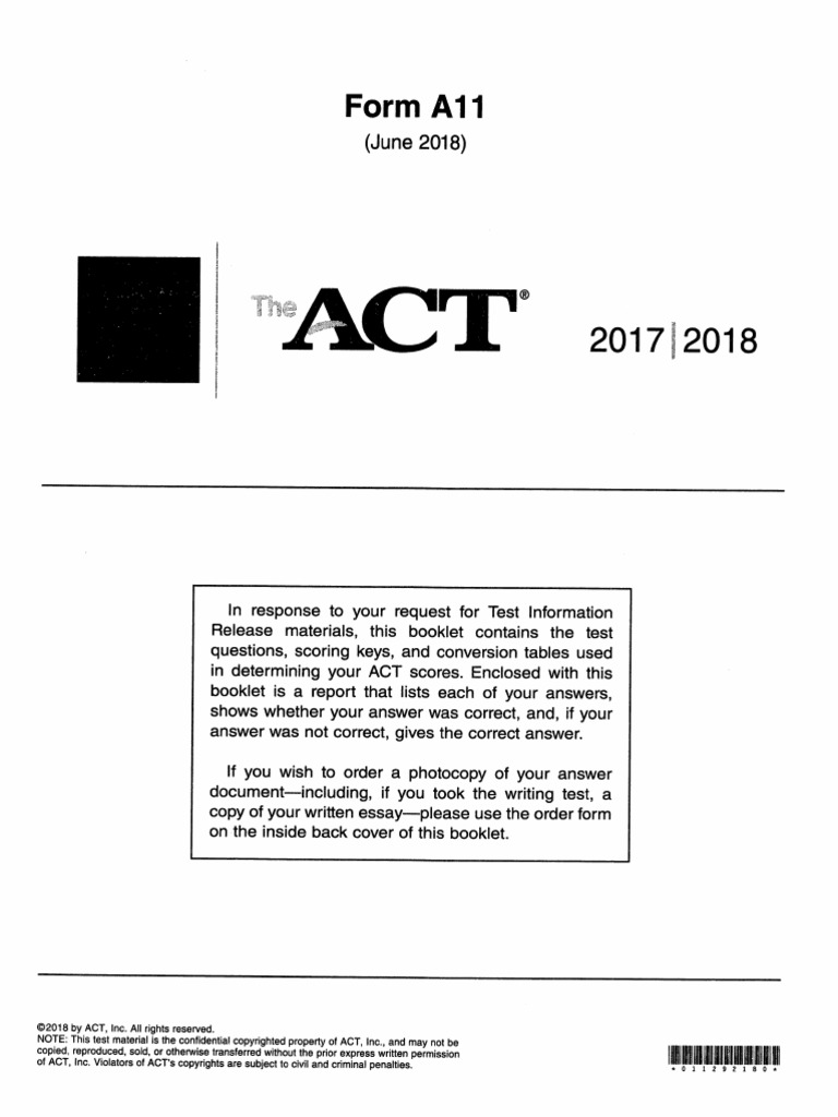ACT Mock Test A11 | PDF
