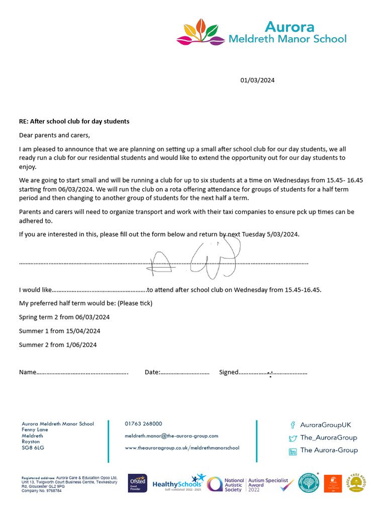 After School Club Announcement | PDF