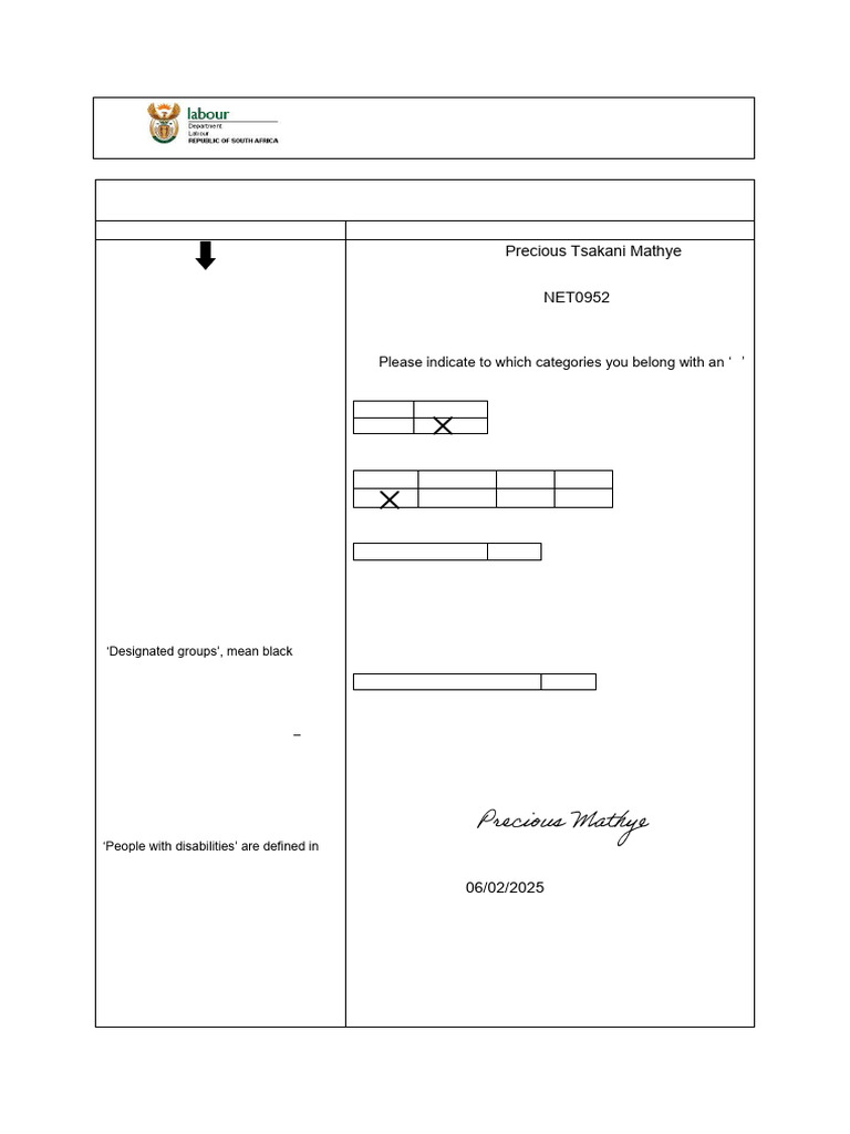 Workforce Equity Declaration | PDF | Citizenship | Naturalization