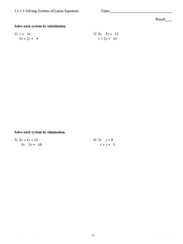 Linear Equations Worksheet | PDF | Algorithms | Combinatorics