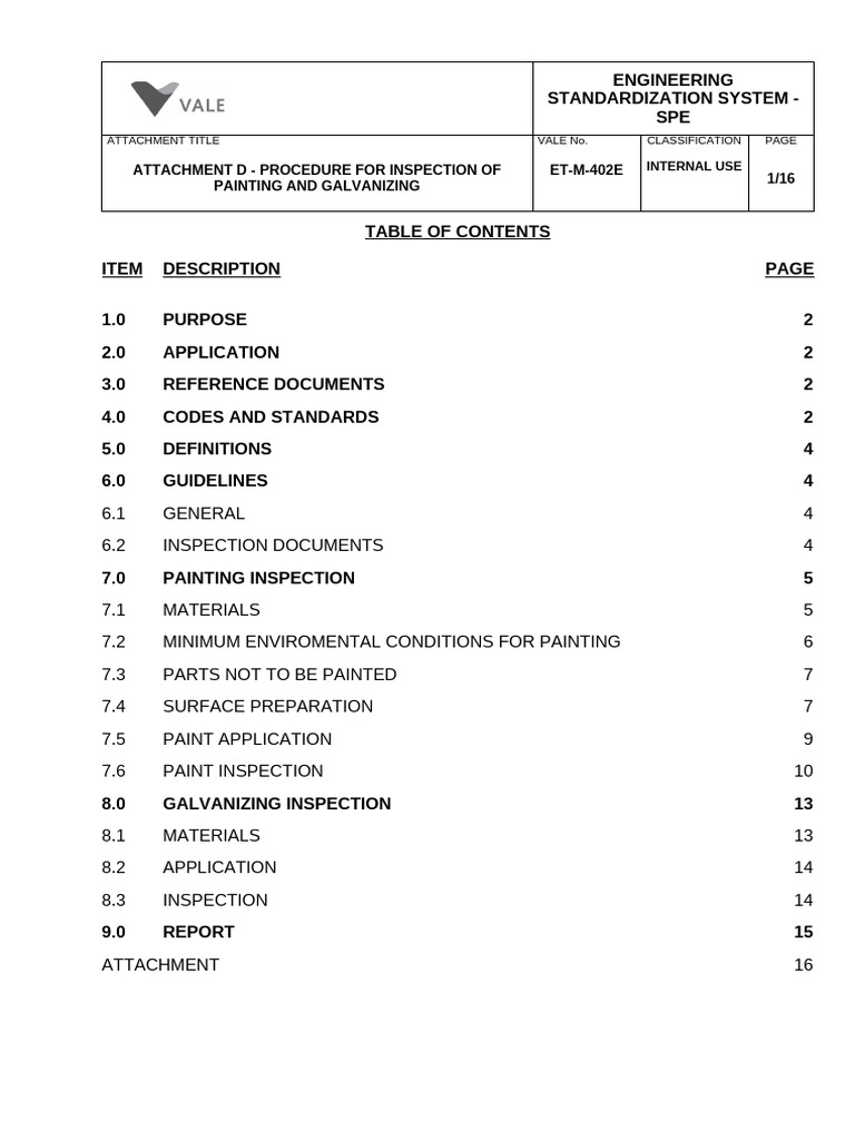 Et-M-412 - 00 - Attachment D - Procedure For Inspection of Painting and ...