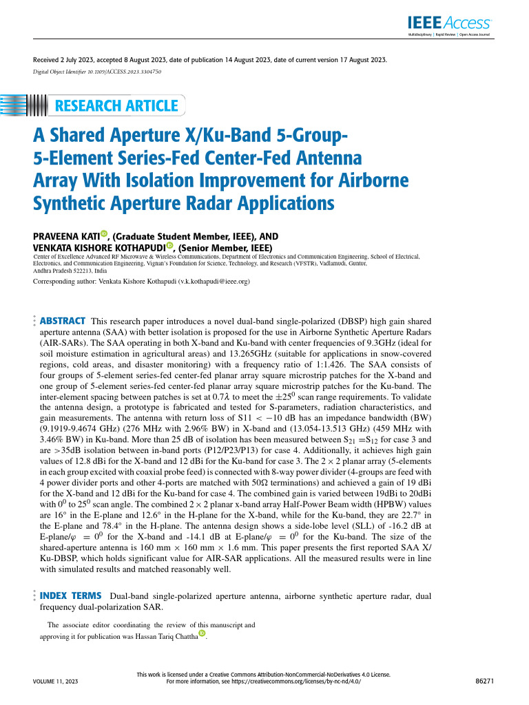 A Shared Aperture X Ku-Band 5-Group- 5-Element Series-Fed Center-Fed ...
