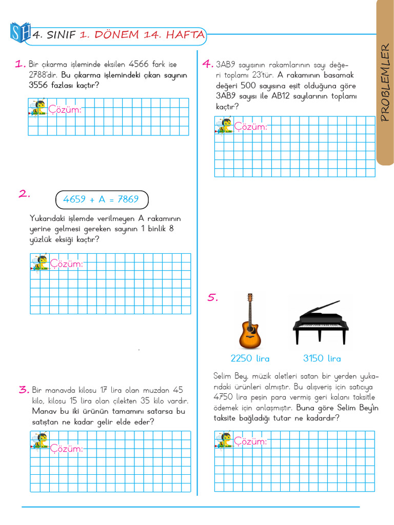 Sinif 14. Hafta Haftalik Problemler 3 | PDF