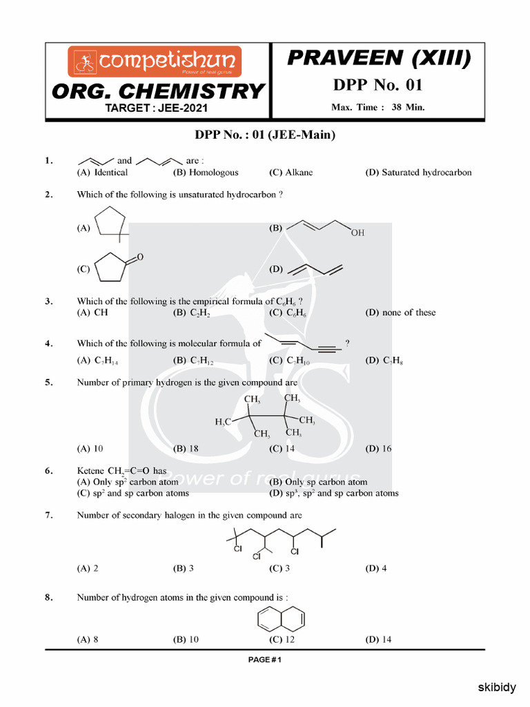DPP-1 - Org. Chemistry - Watermark | PDF