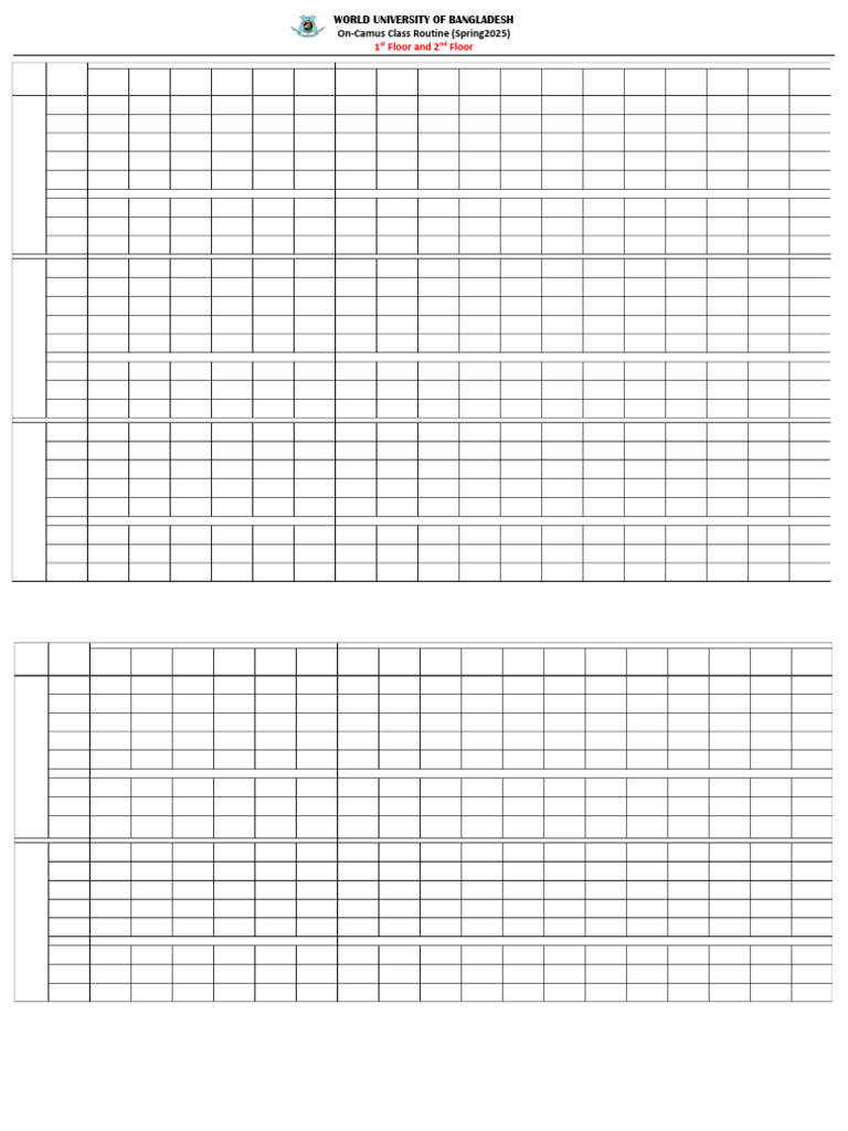 Wub Class Routine - Day 1 | PDF | Science | Academic Discipline ...