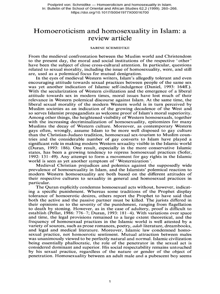 Homoeroticism in Islamic Contexts | PDF | Homosexuality | Quran