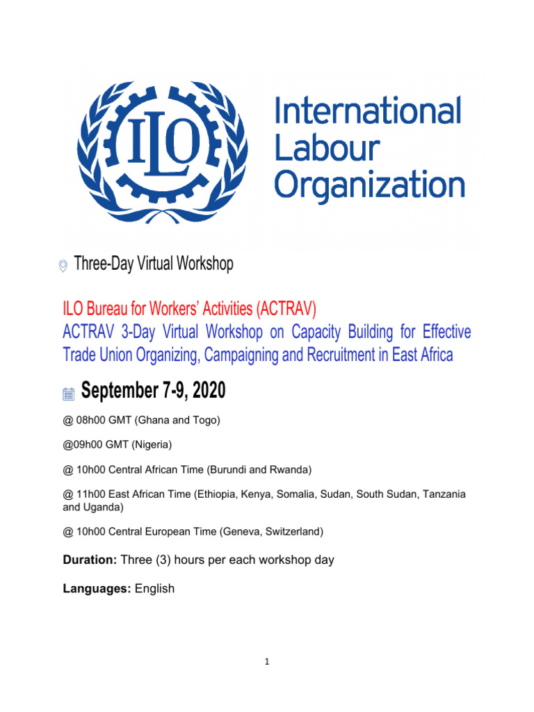 Capacity Building for Trade Unions Workshop | PDF | East Africa | Trade ...