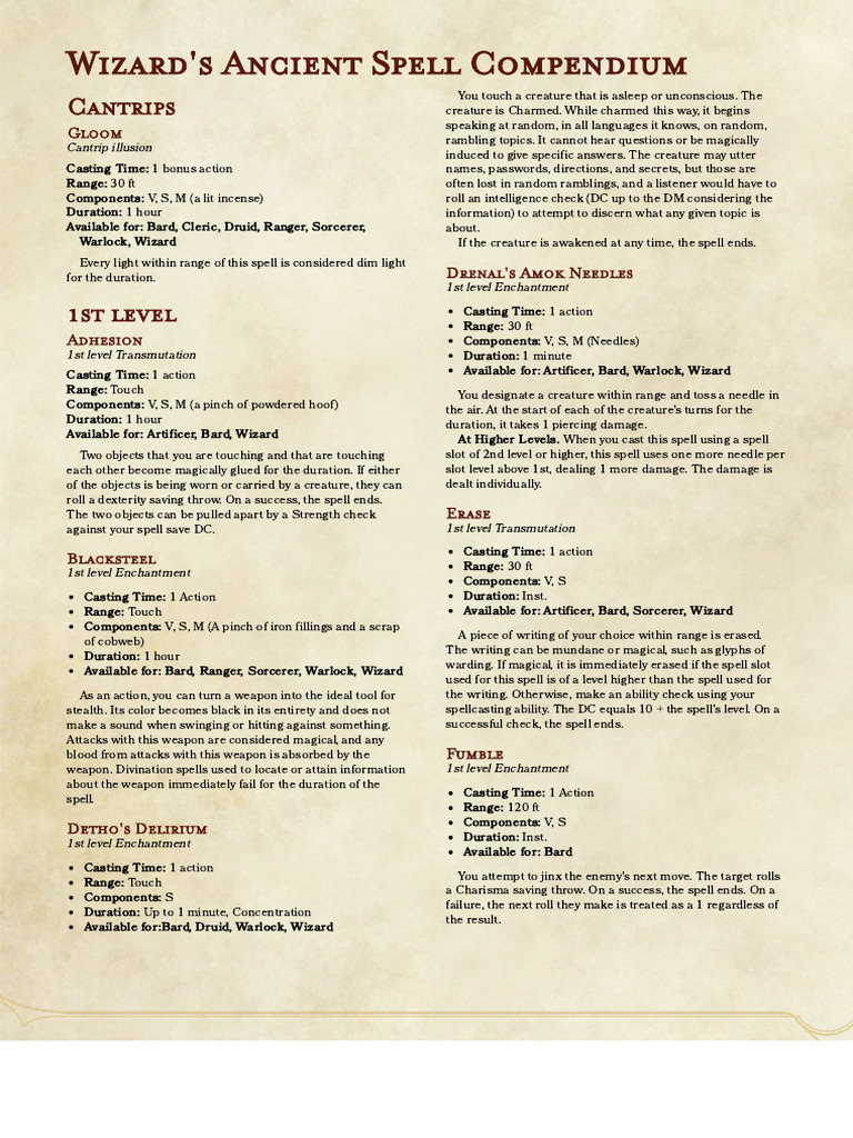 Spellbook for Magic Practitioners | PDF | Magician (Fantasy) | Dungeons ...