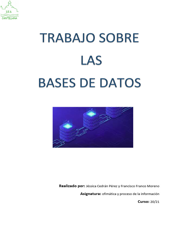 Trabajo Base de Datos Final | PDF | Bases de datos | Base de datos relacional