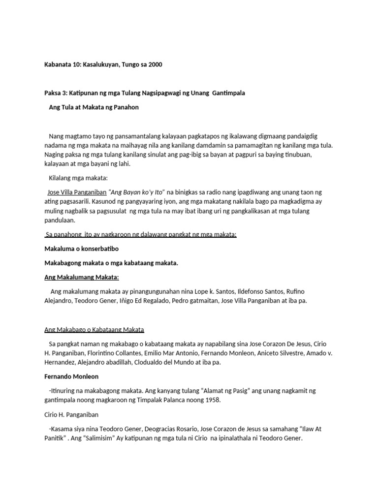 Panitikan REPORT 9. | PDF