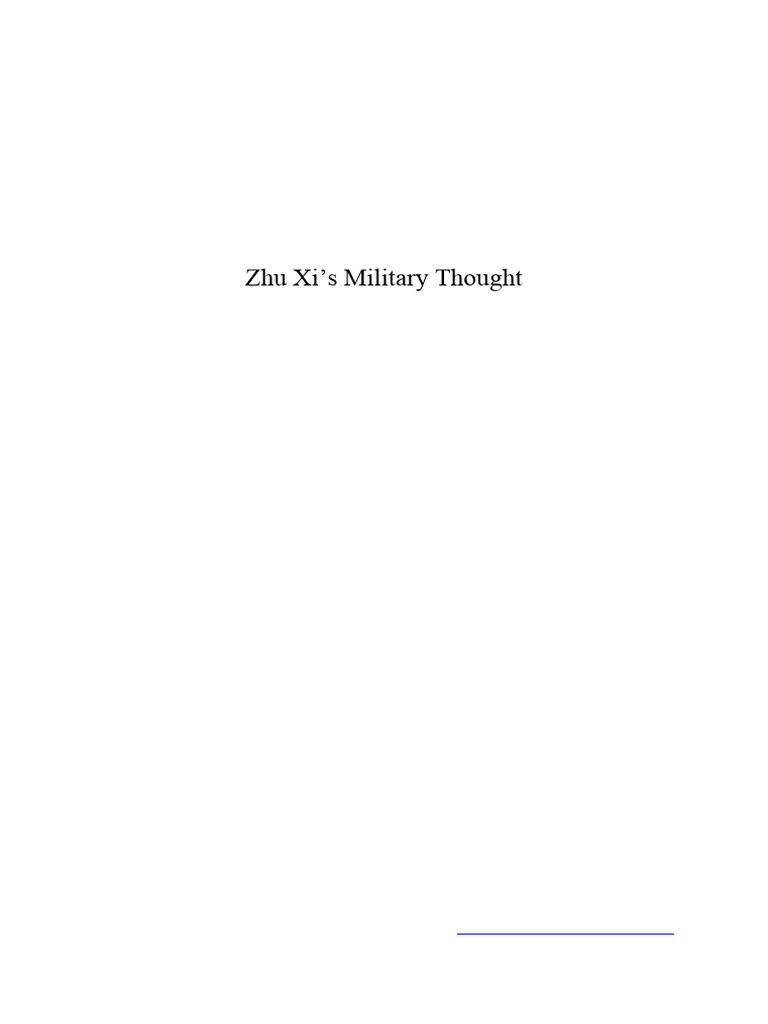 Zhu Xi Military Thoughts | PDF | Analects | Confucianism