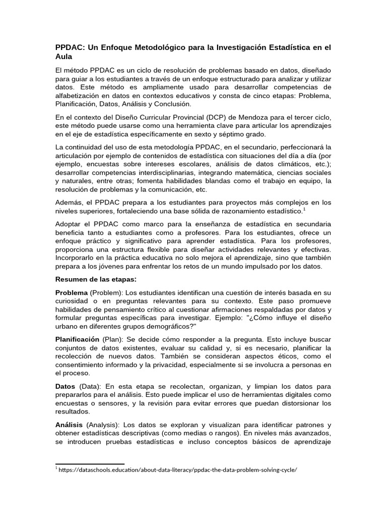 El Método PPDAC | PDF | Datos | Estadísticas