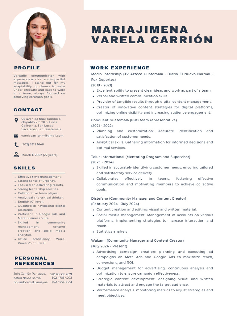CV-EnG 2025 Jimena Varela | PDF | Business | Human Communication