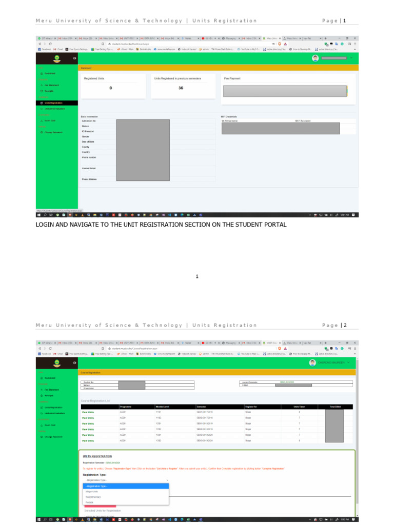 Unit Registration Guide for Students | PDF