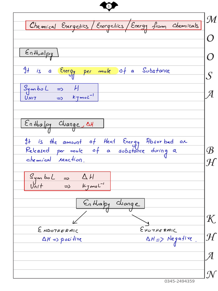 Ol - Ig Chemical Energetics Notes 2025 | PDF | Enthalpy | Heat