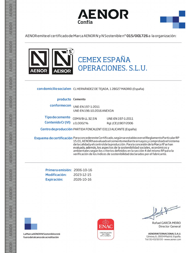 12 - Certificado Cemex | PDF