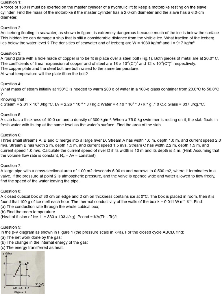 Midterm Review Exercises | PDF | Ice | Water