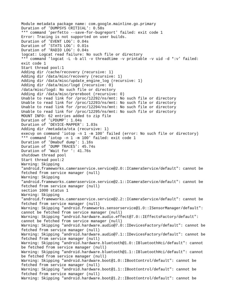 Bugreport X6525 OP TP1A.220624.014 2024 12 30 15 54 09 Dumpstate - Log 12223 | PDF | Operating ...