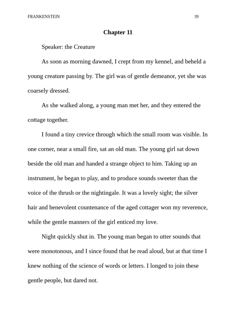 Chapter 11 (Frankenstein, Abridged) | PDF