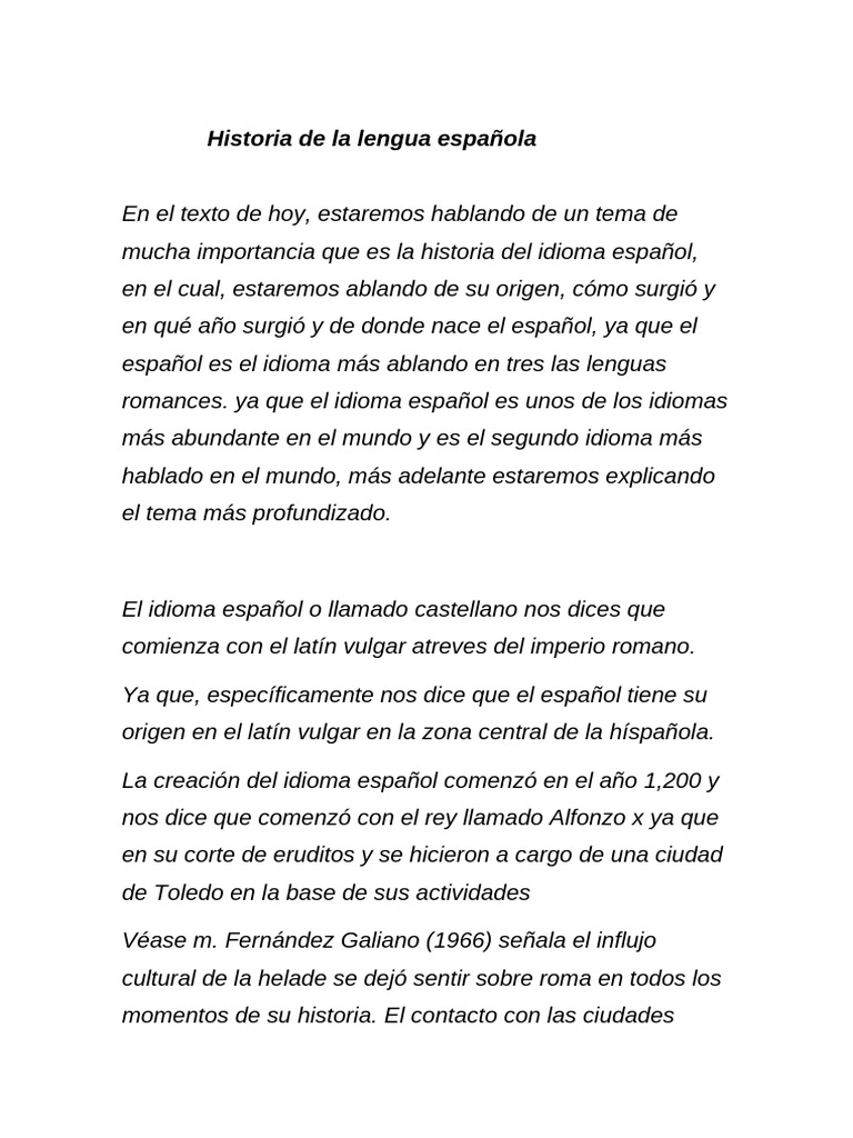 Orígenes y evolución del español | PDF | Lengua española | latín