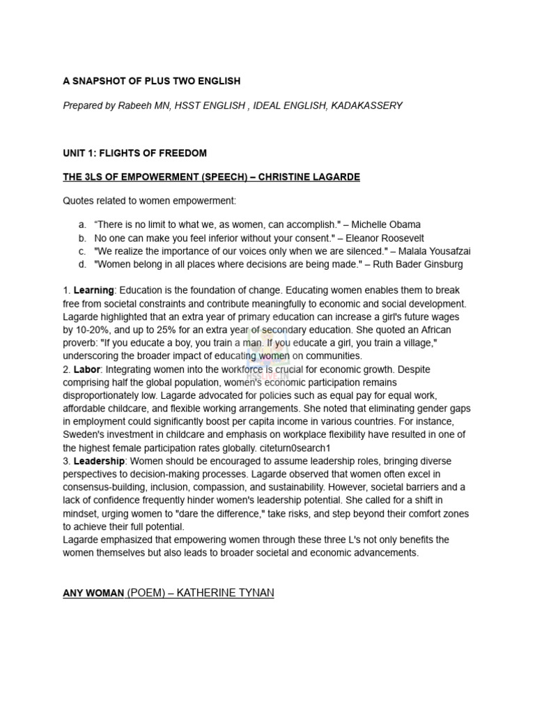 Hsslive-A Snapshot of Plus Two English | PDF | Substance Abuse | Poetry