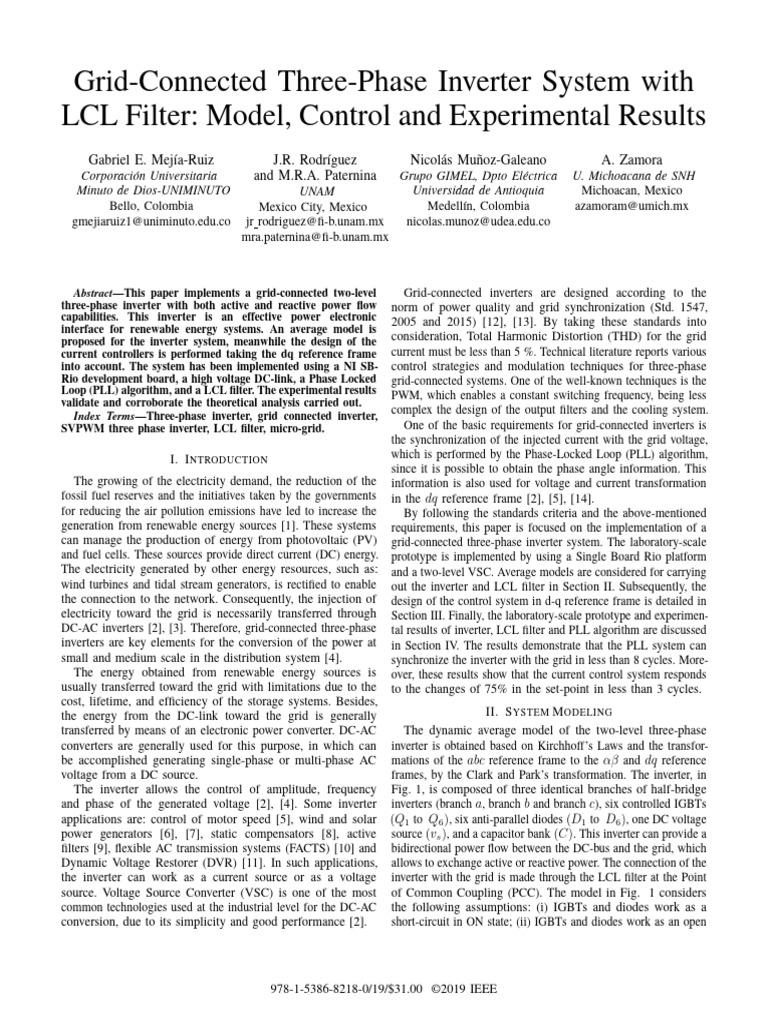 Grid-Connected Three-Phase Inverter System | PDF | Power Inverter | Photovoltaic System
