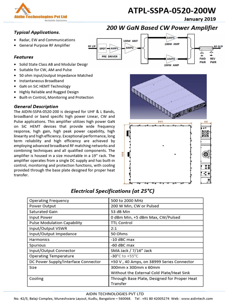 200W GaN Power Amplifier Overview | PDF | Amplifier | Electrical ...