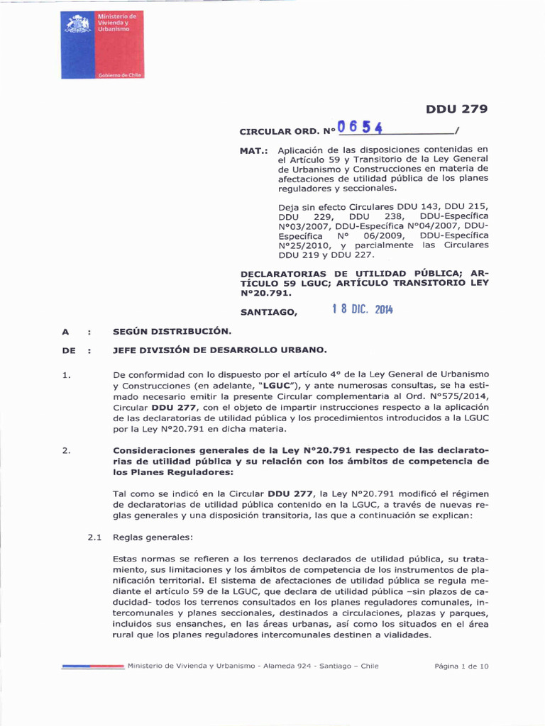 DDU 279 | PDF | Santiago | Planificación